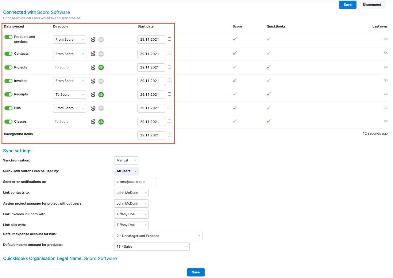 QuickBooks – integration overview and setup – Scoro Help Center