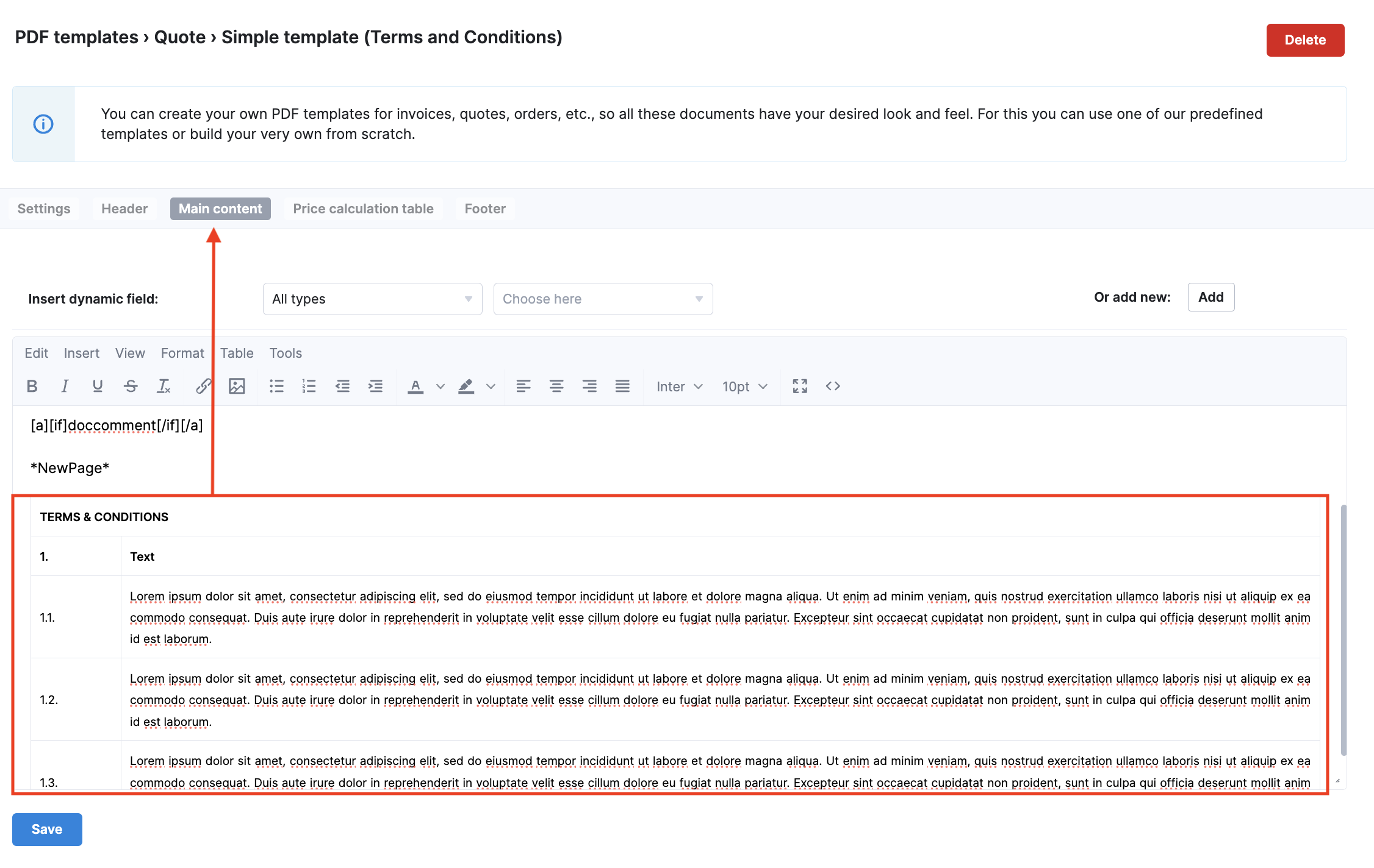 Adding Modifying And Deleting Pdf Templates Scoro Help Center
