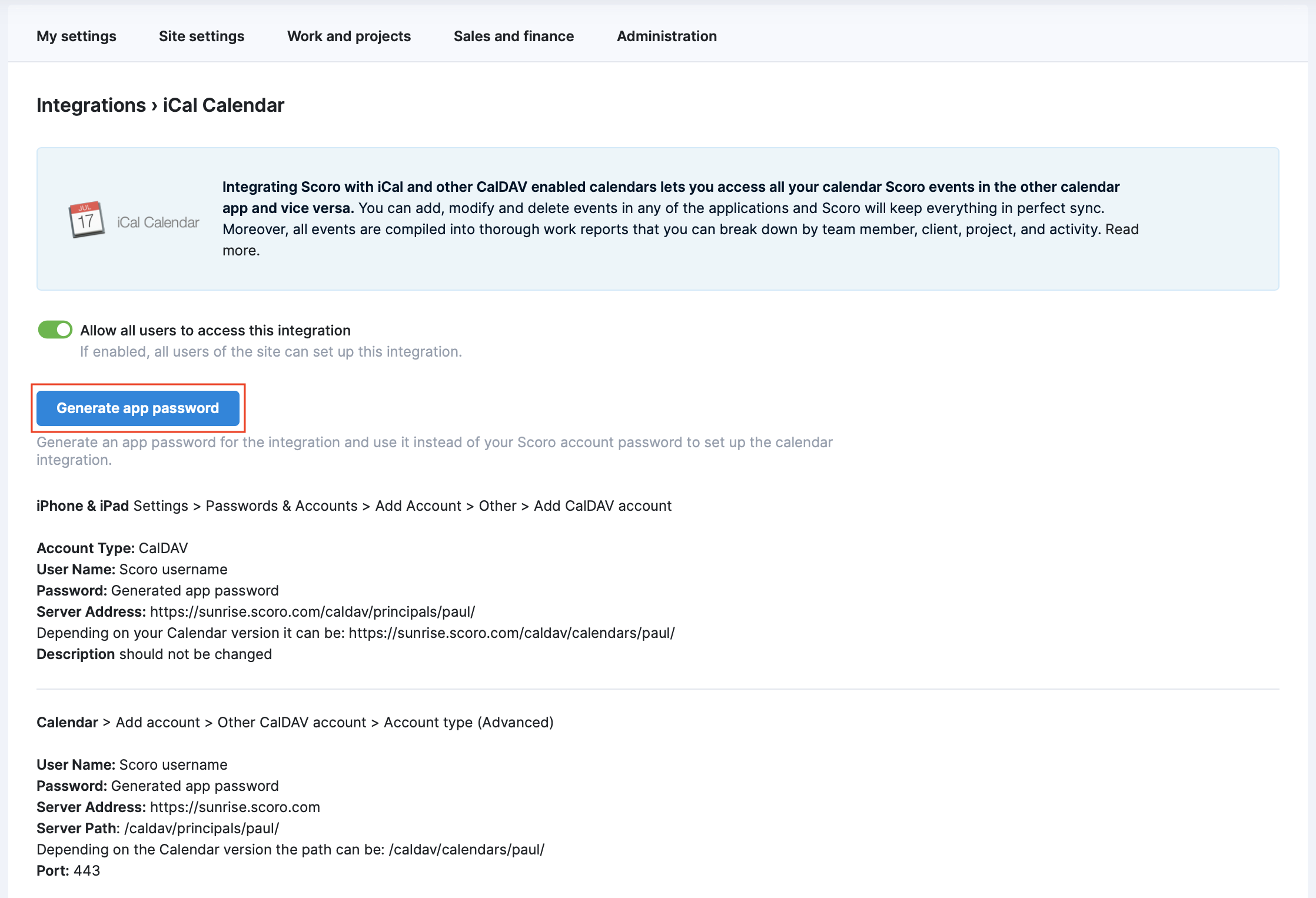 Apple Calendar integration – Scoro Help Center