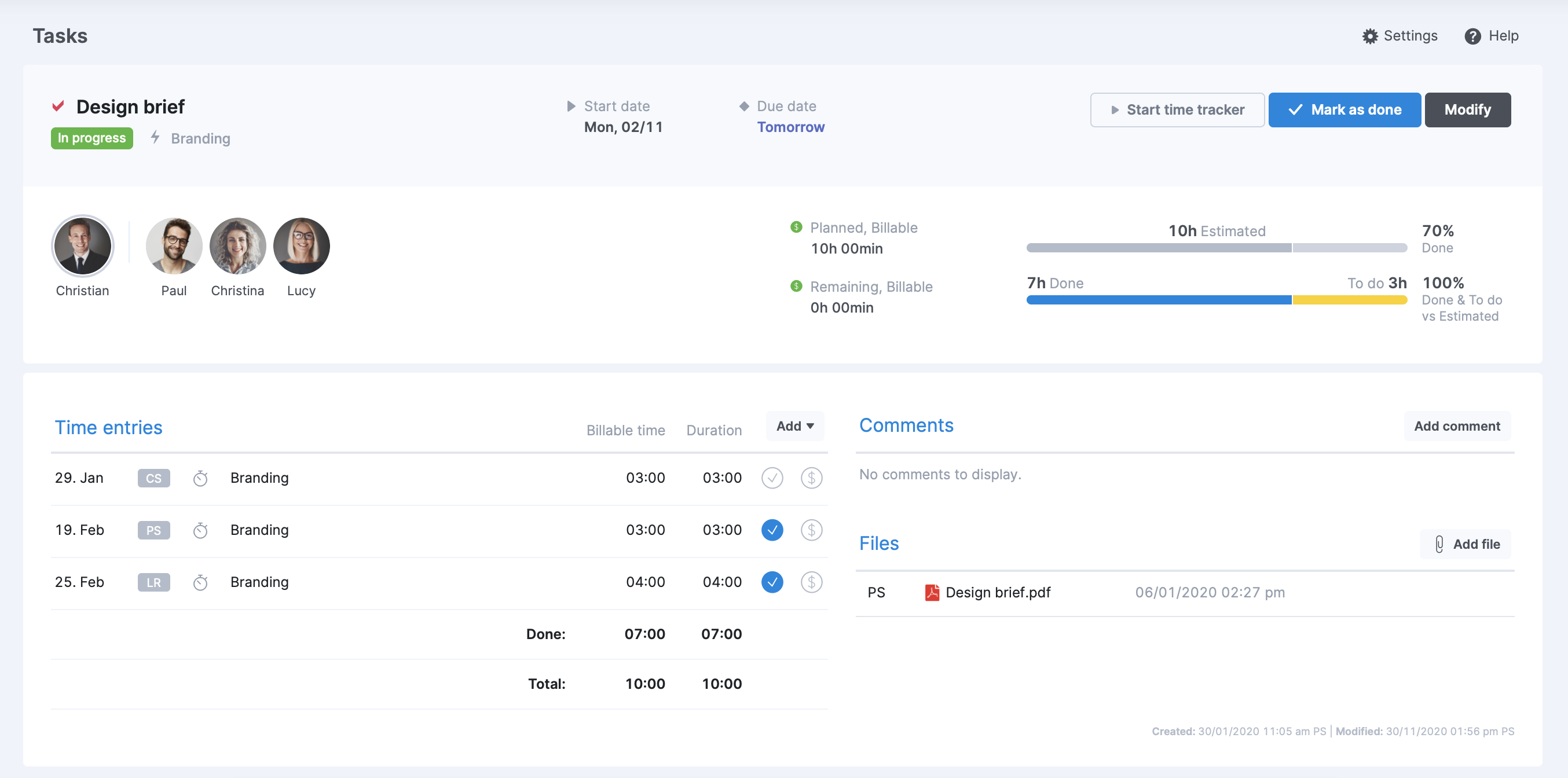 Viewing Modifying And Deleting A Task Scoro Help Center