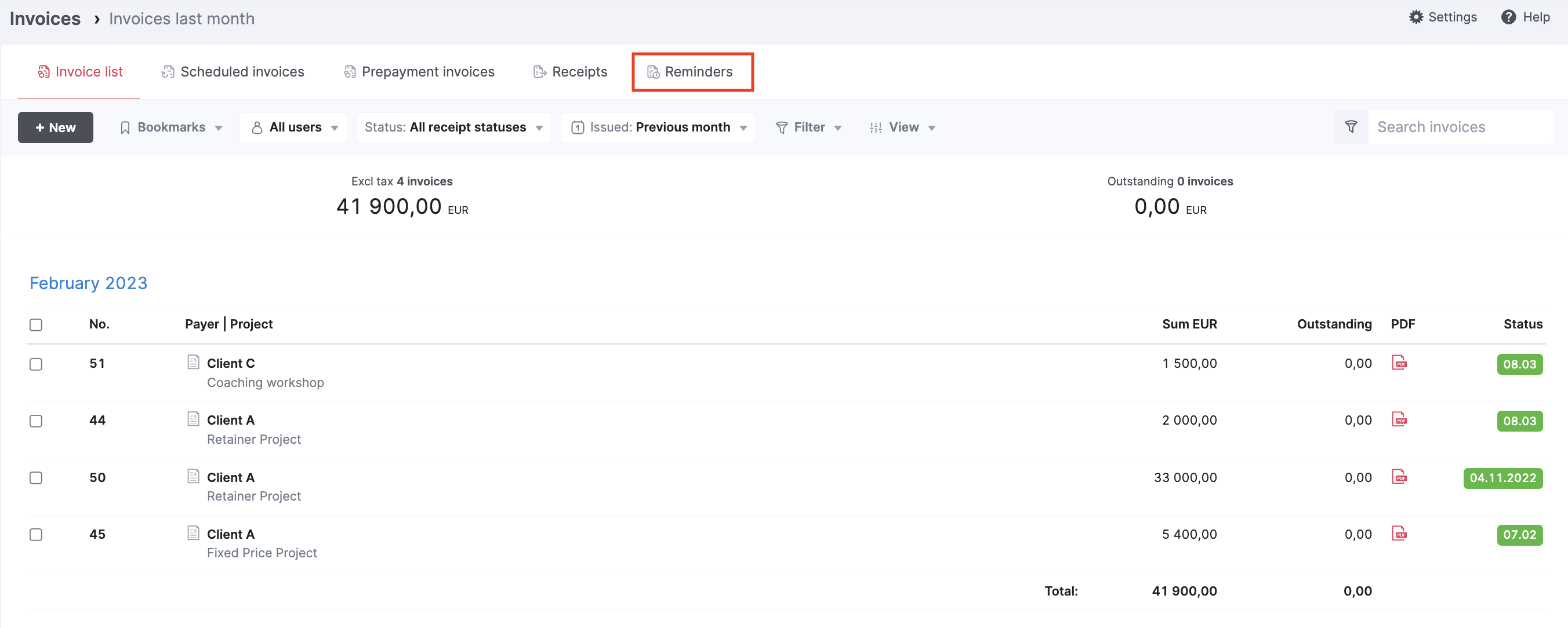 Invoice reminders – Scoro Help Center