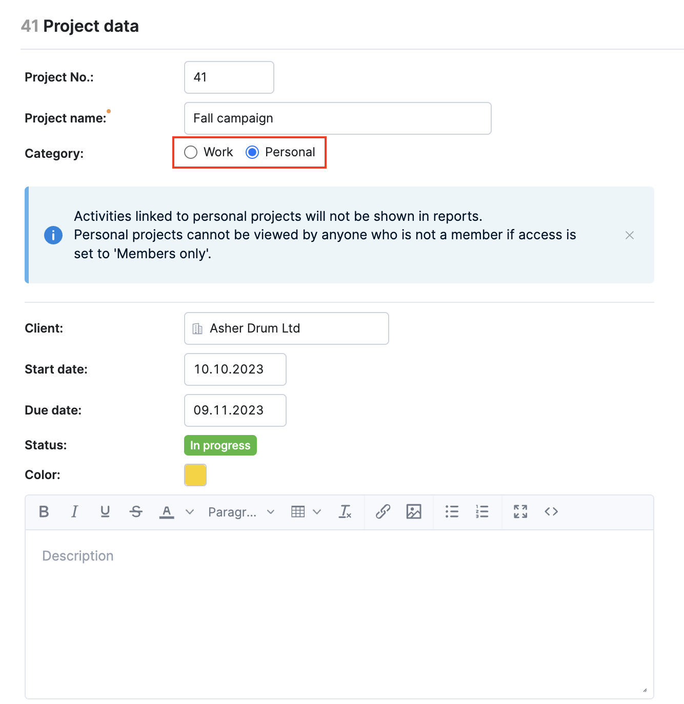 Creating, modifying and deleting projects – Scoro Help Center