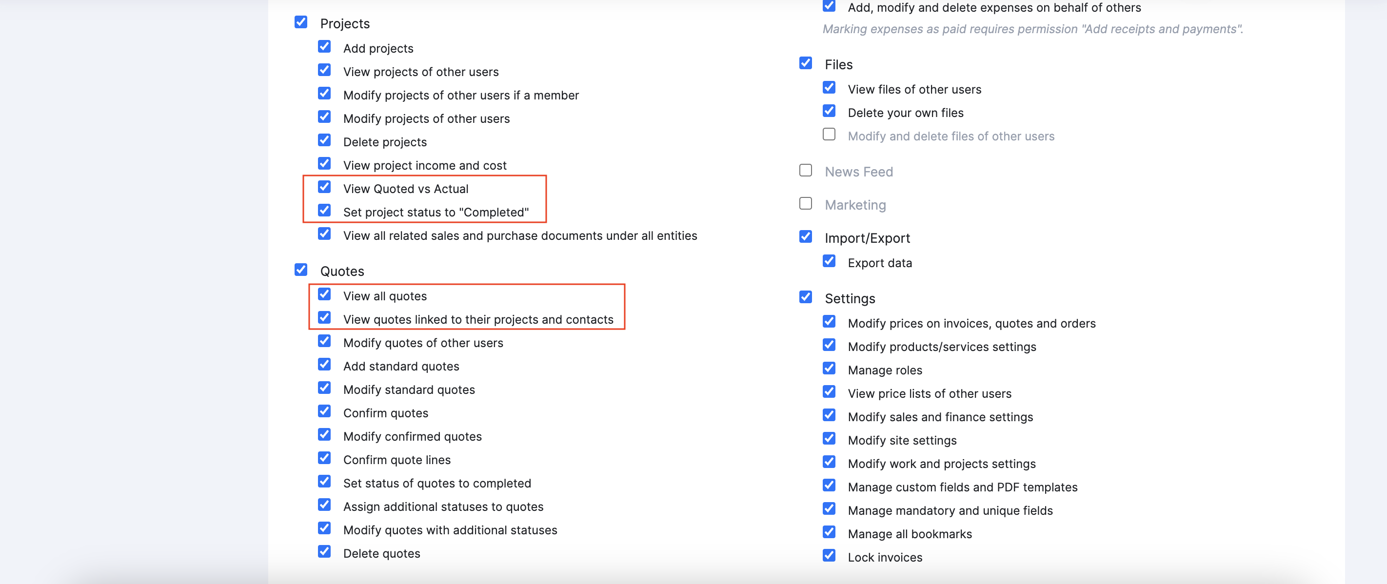 Quoted vs Actual table – Scoro Help Center