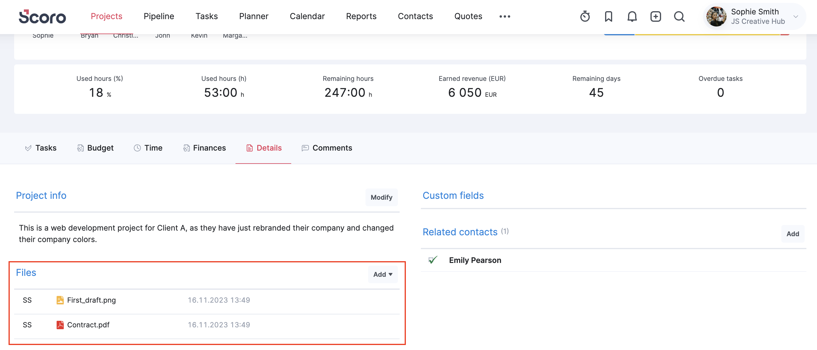 Uploading a file to Scoro – Scoro Help Center