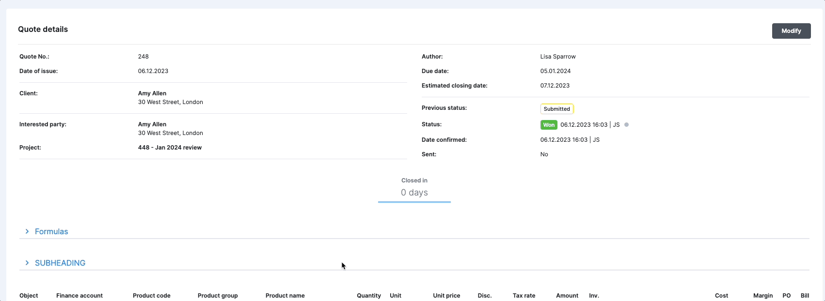 Turning quoted services into tasks – Scoro Help Center