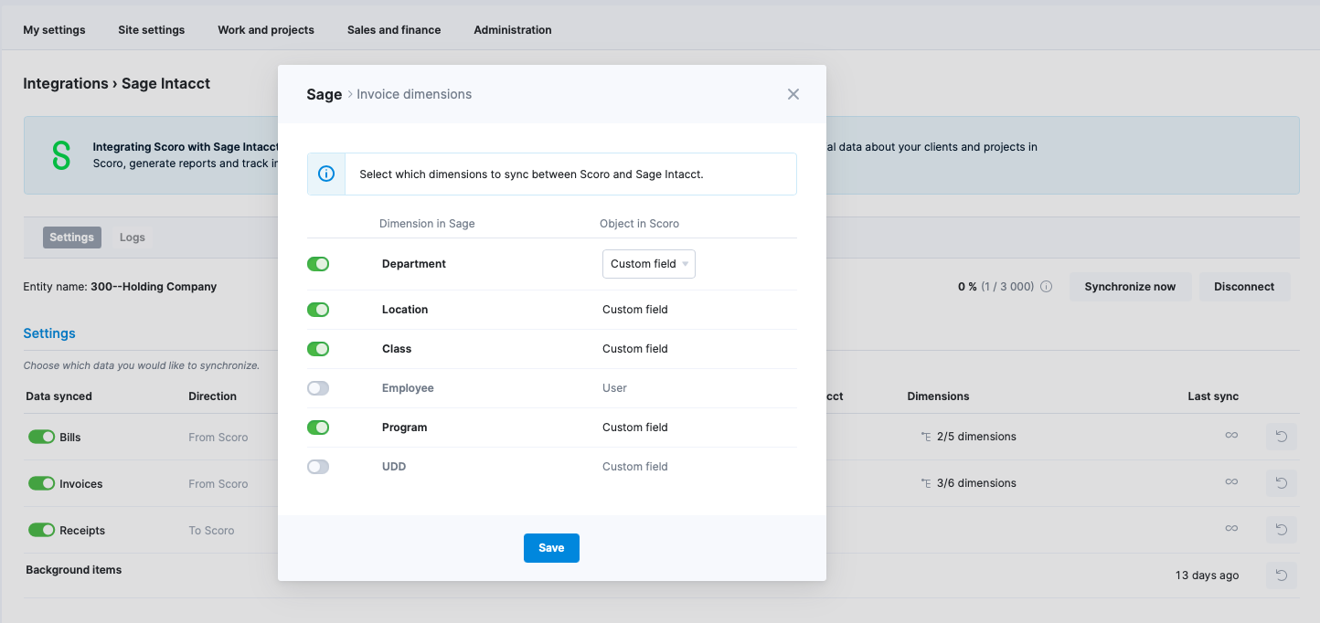 Sage Intacct – how the sync works – Scoro Help Center