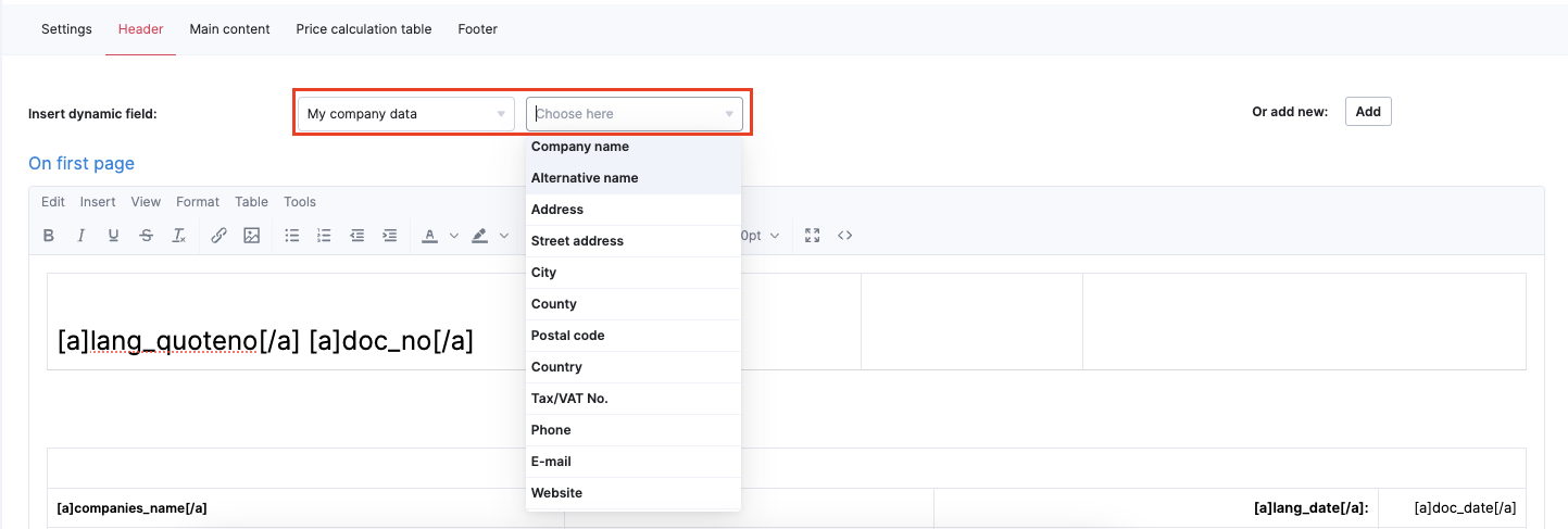 Adding Modifying And Deleting Pdf Templates Scoro Help Center