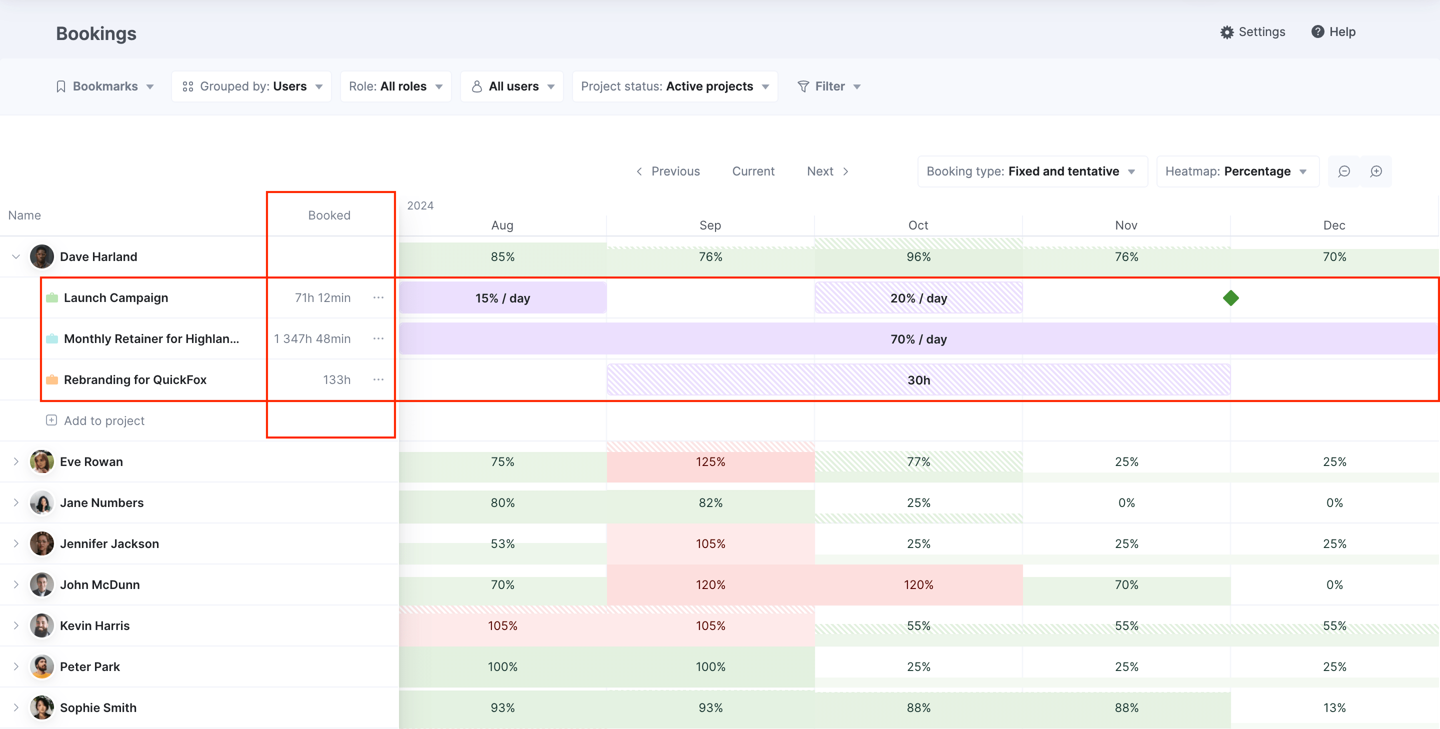 Managing bookings across the portfolio – Scoro Help Center