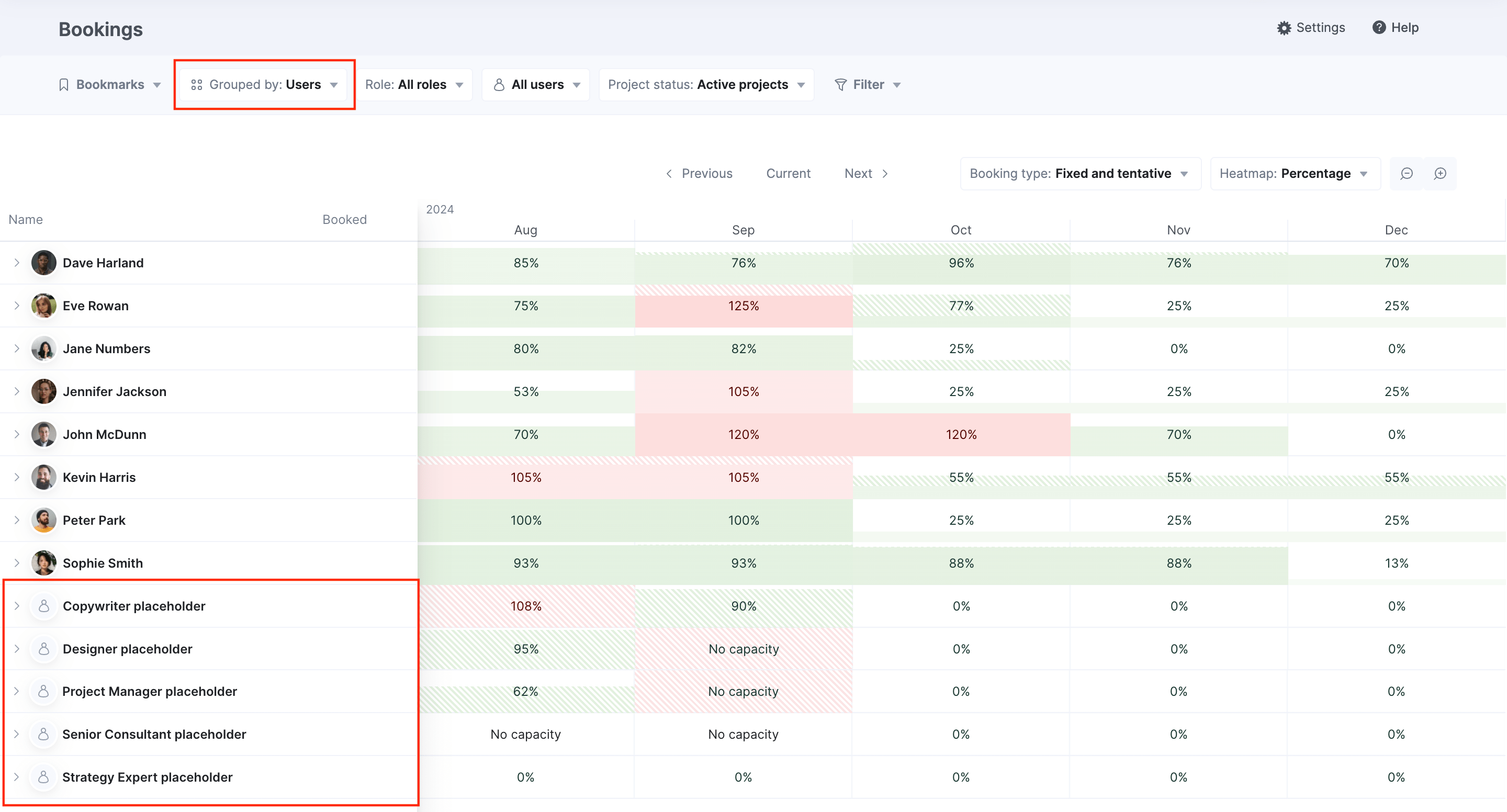 Managing bookings across the portfolio – Scoro Help Center