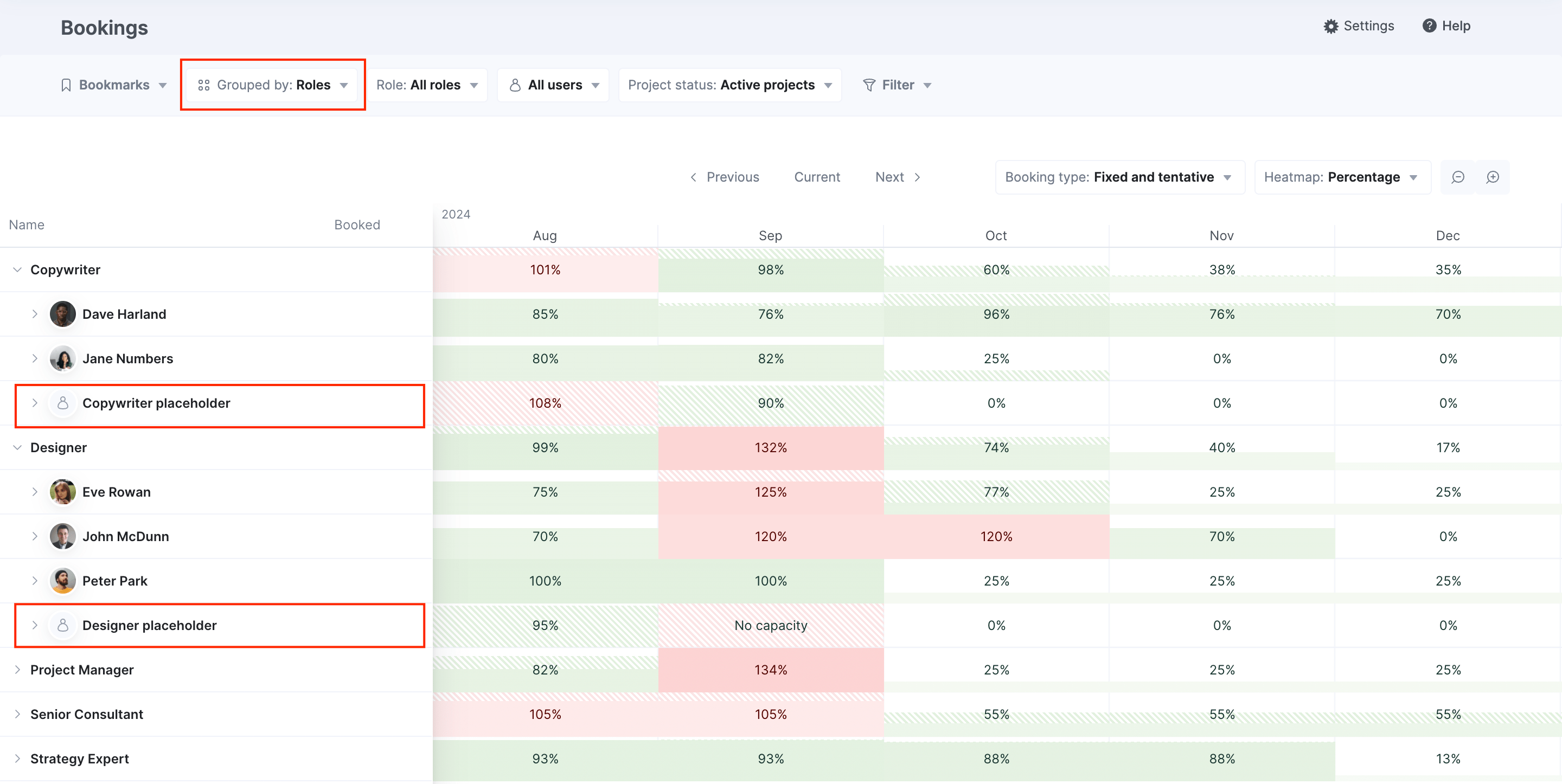 Managing bookings across the portfolio – Scoro Help Center
