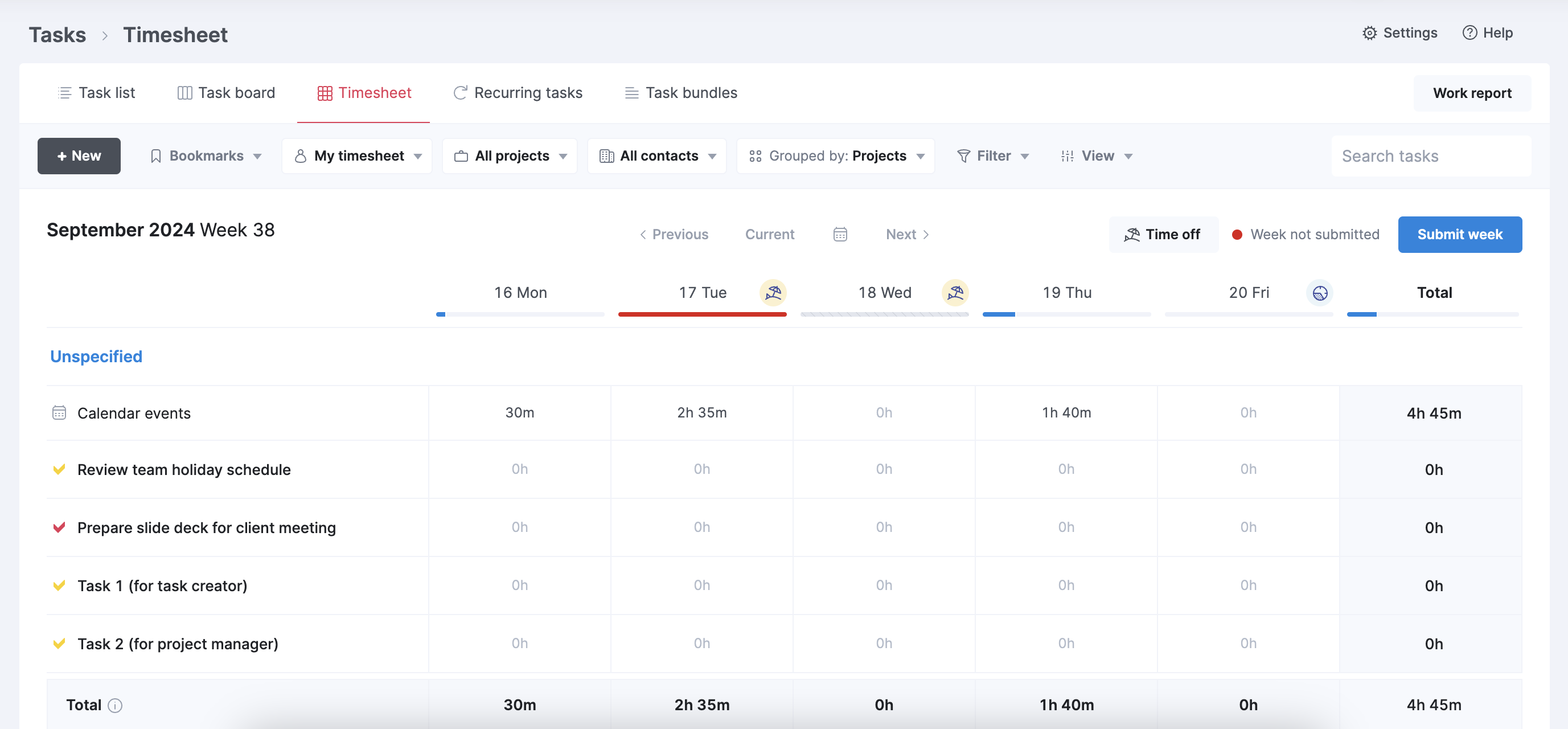 Time off – Scoro Help Center