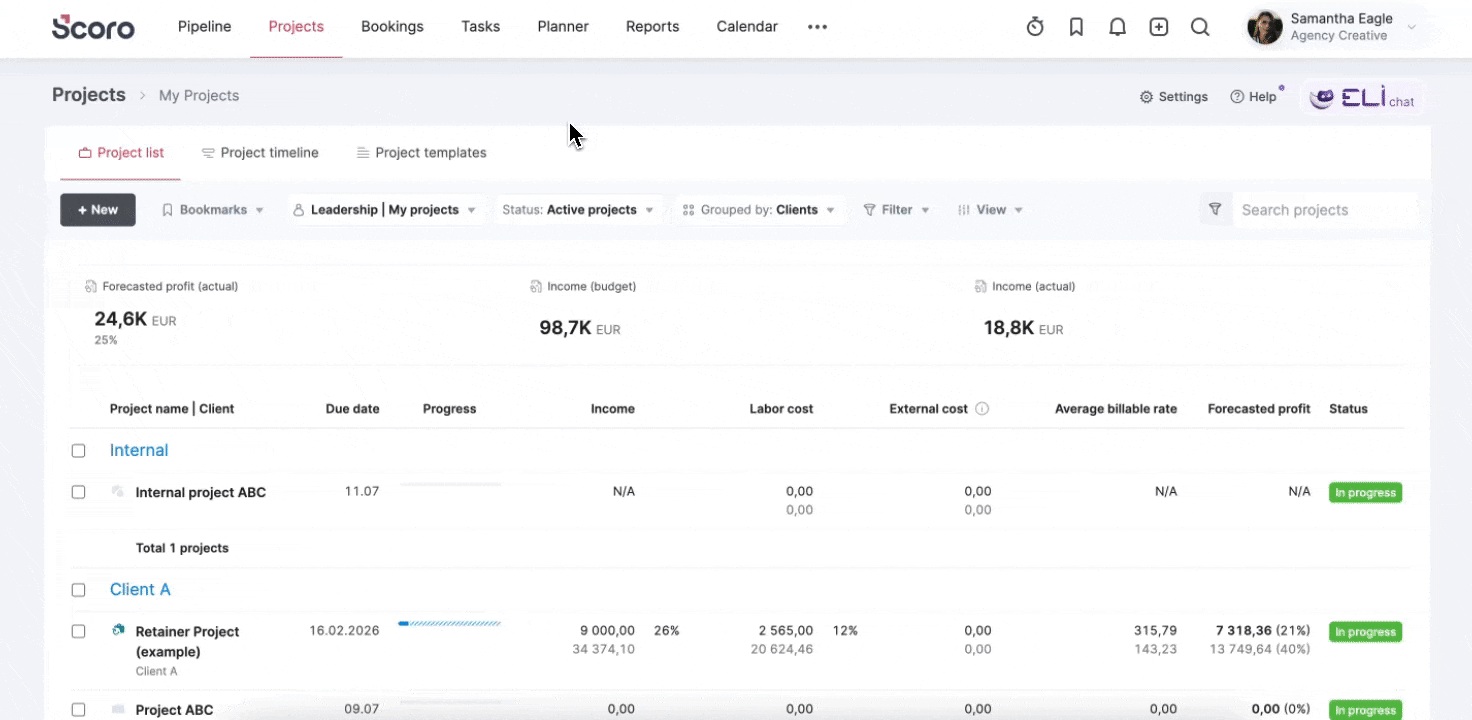 Project templates – Scoro Help Center