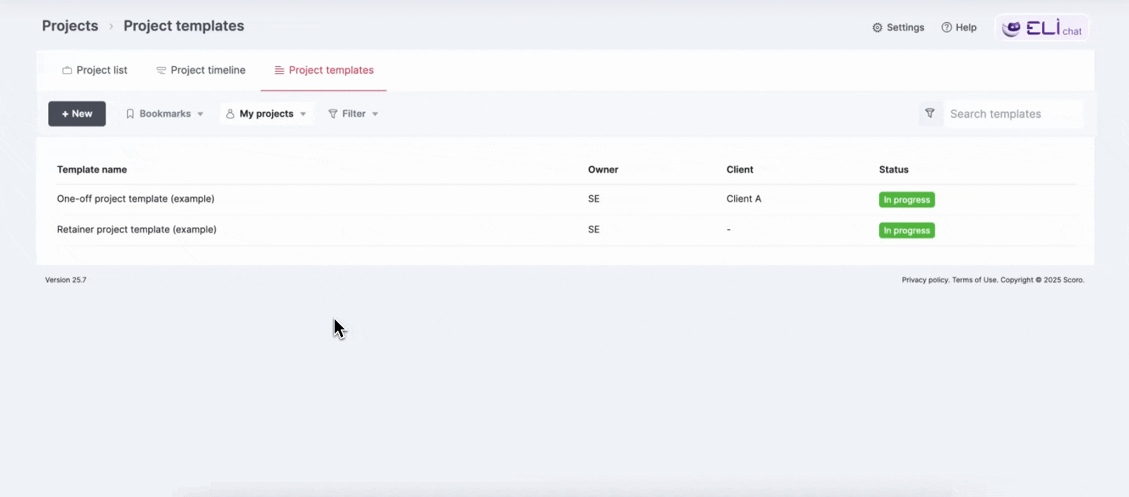 Project templates – Scoro Help Center