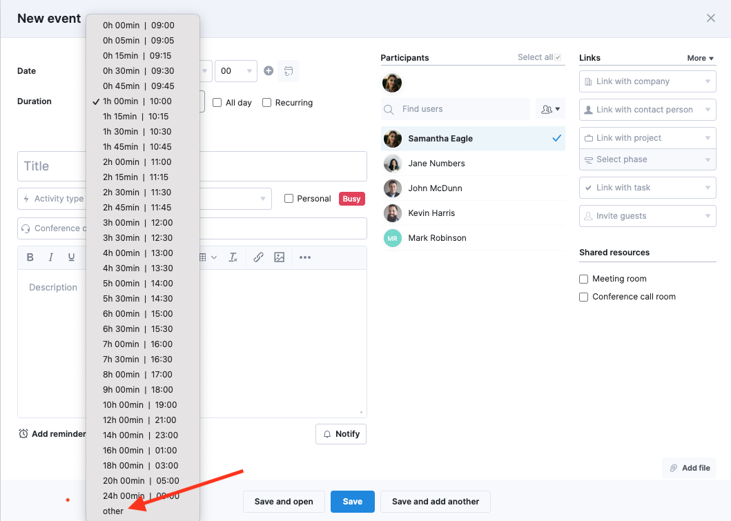 Task and event durations – Scoro Help Center