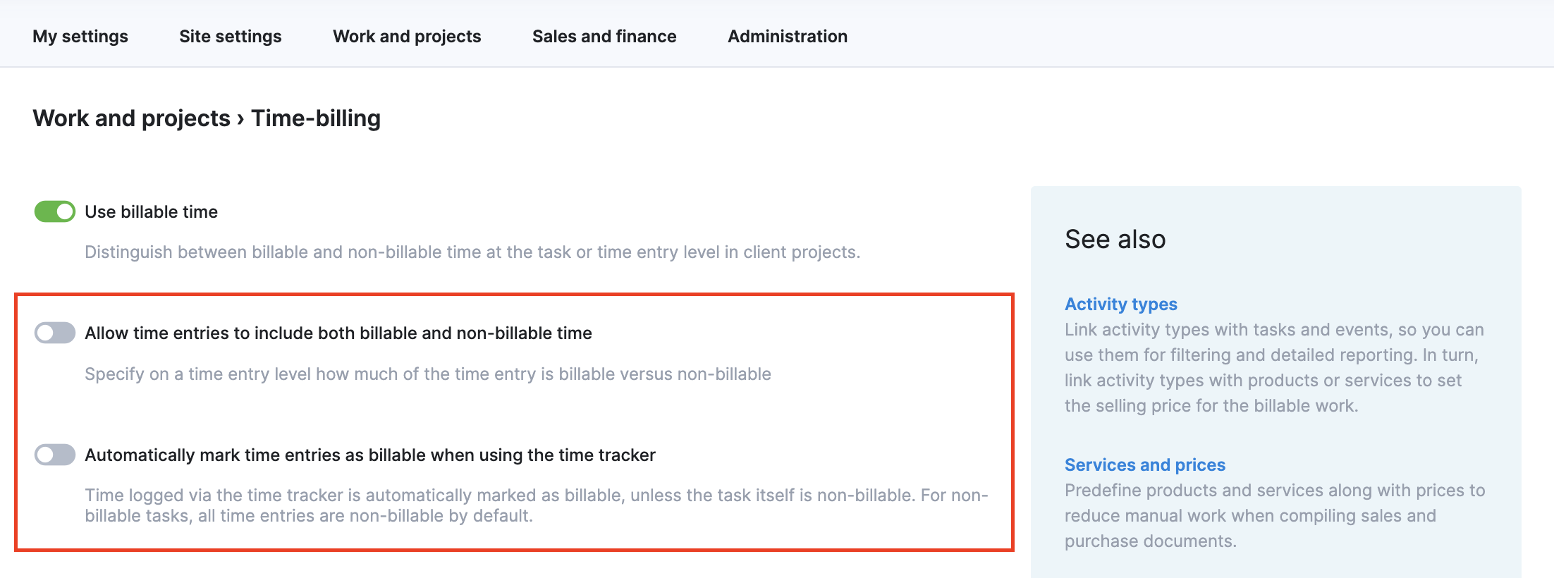 Billable time – Scoro Help Center