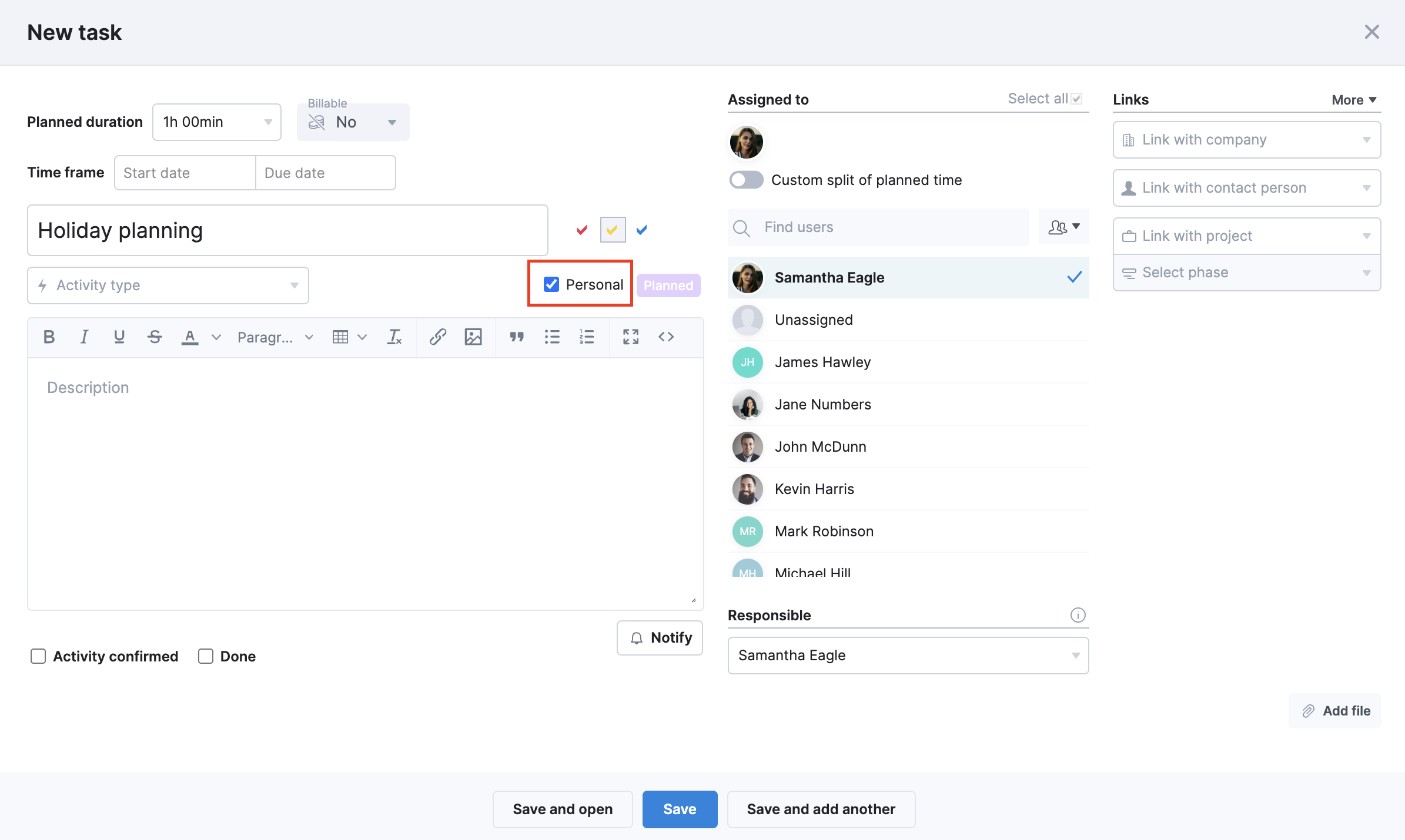 Personal tasks – Scoro Help Center