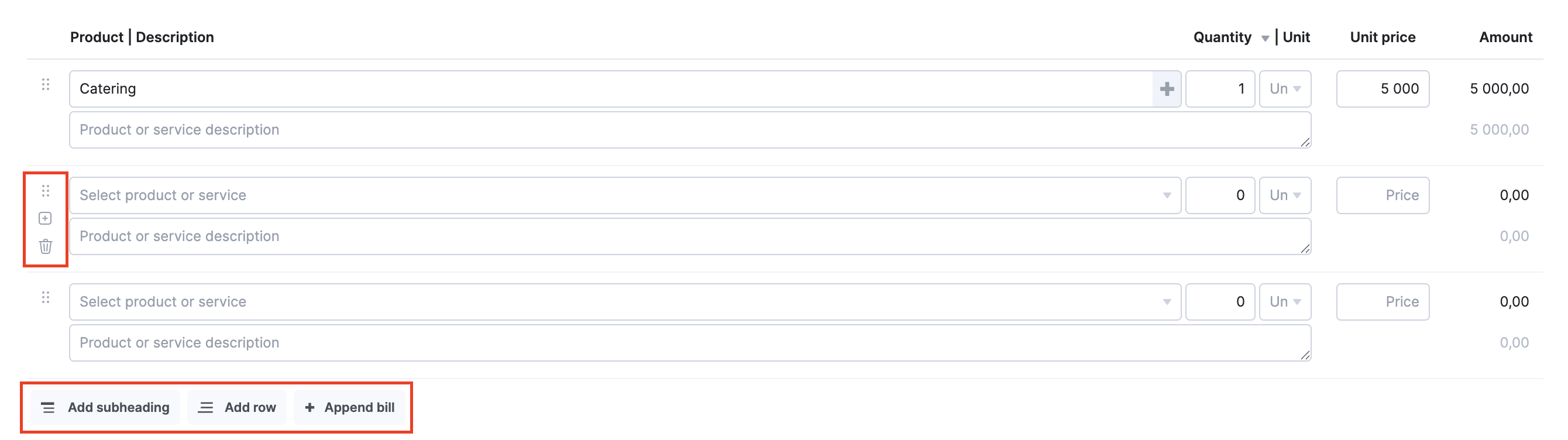 Adding, modifying, and deleting a bill – Scoro Help Center