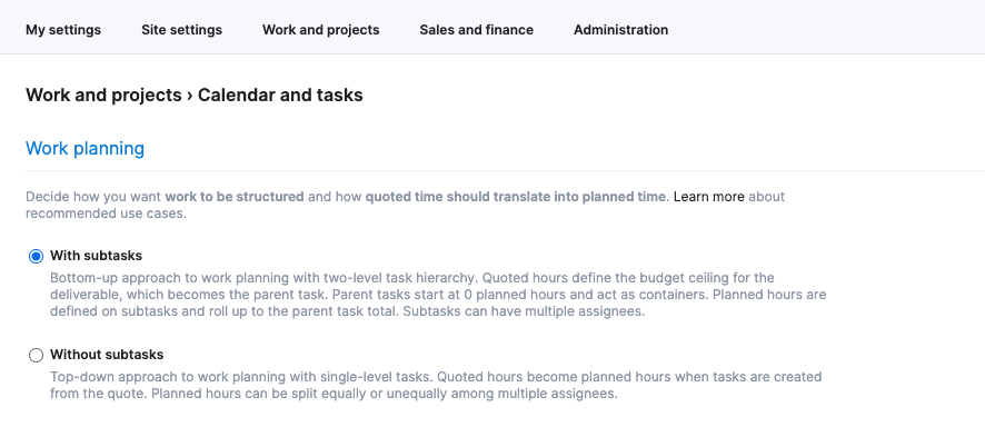 Step 2: Choose your work planning option – Scoro Help Center
