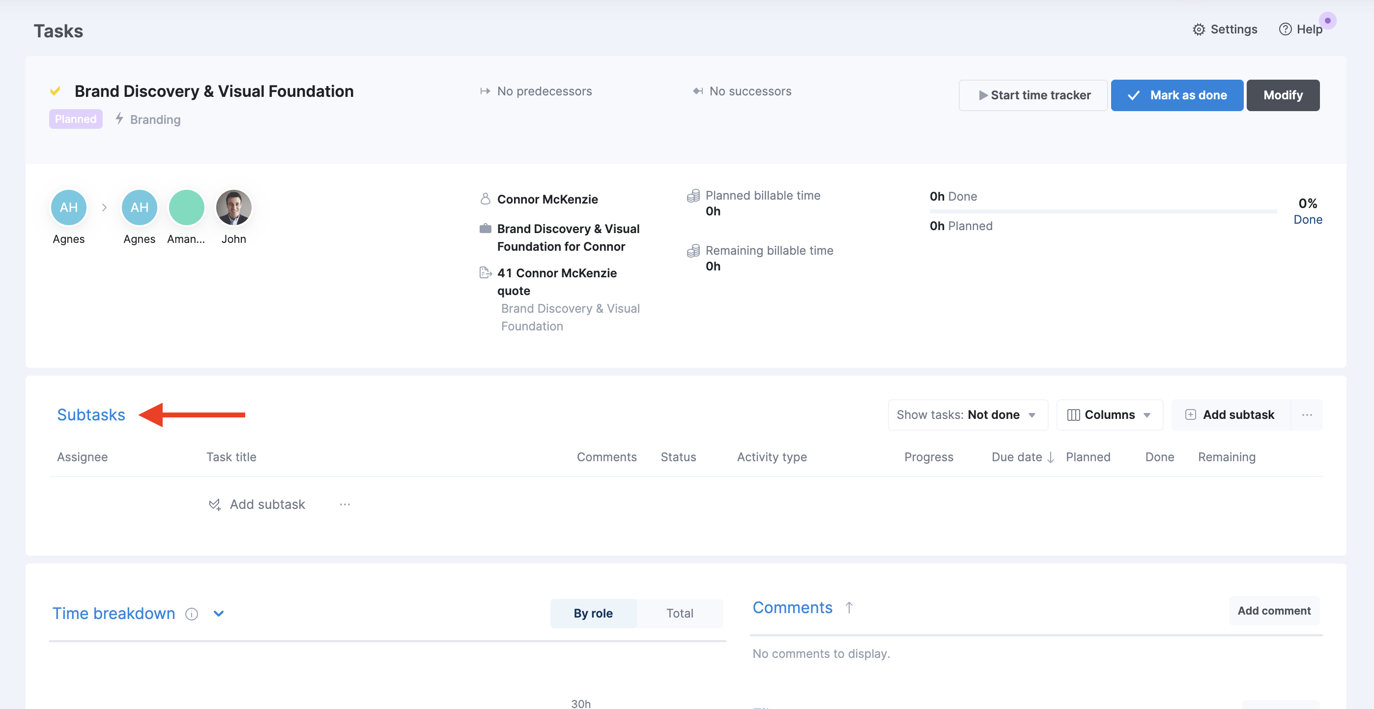 Regular tasks, parent tasks, and subtasks – an overview – Scoro Help Center
